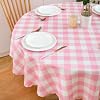 Amazon.com: MANGATA CASA Baby Pink Gingham Round Tablecloth-2Pcs ...