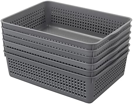 Amazon.com - Rinboat Large Plastic Shallow Storage Baskets Trays ...
