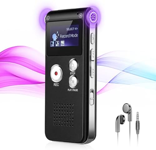 128GB Digital Voice Recorder with Playback - EVISTR 9296 Hours Voice ...