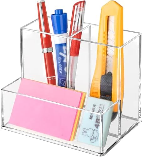 Amazon.com: Banafich Pen Holder for Desk, Clear Acrylic Pencil Holder ...