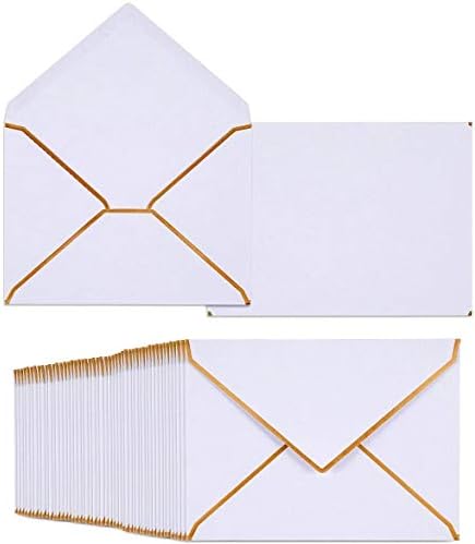 Amazon.com : A7 White Envelopes 50 Pcs, Goefun 5x7 V-Flap Fancy ...
