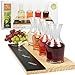Wine Tasting Flight Sampler Board - Set Includes Four 6 oz Decanter ...