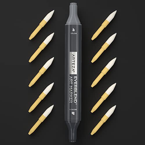 ARTEZA Marker Tip Pack, 10 Rubber Brush Nibs, Marker Nib Replacements ...