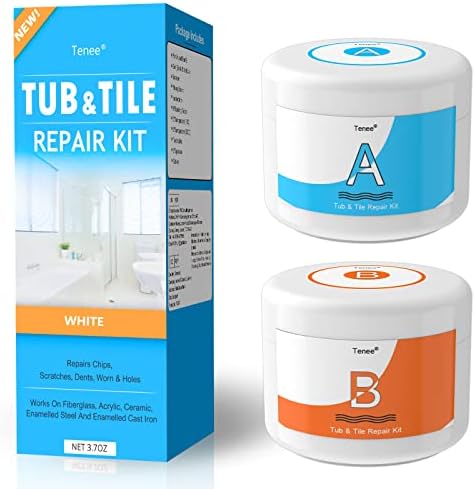 Tenee Bath Repair Kit - White, Enamel, 3.7 OZ, Water Resistant, Plastic ...