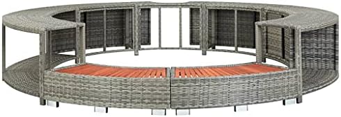 KOIECETA Whirlpool Umrandung mit Stauraum Rund Poolumrandung ...