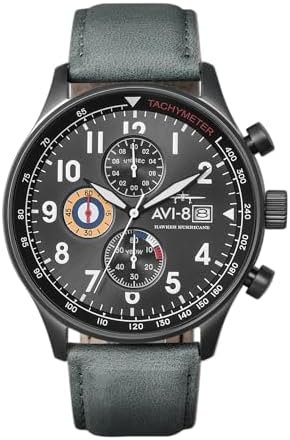 AVI-8 Mens 42mm Hawker Hurricane Classic Chronograph Dark Earth ...