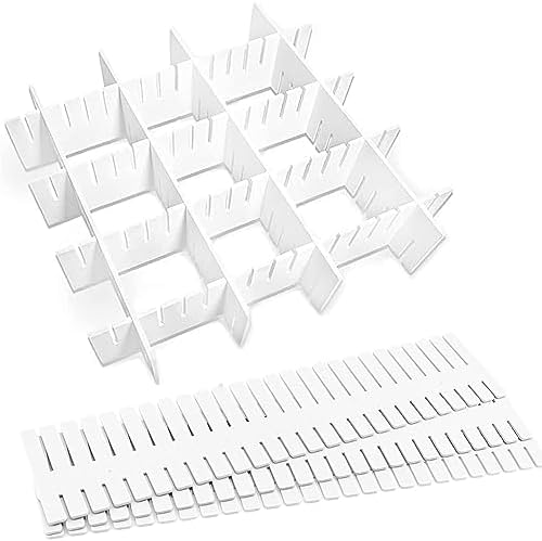 hzpolang 12 Pcs Drawer Dividers Organizer Adjustable Grid Drawer ...