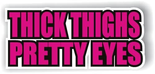 Amazon.com: Thick Thighs Pretty Eyes Hot Pink Black White Full Color ...