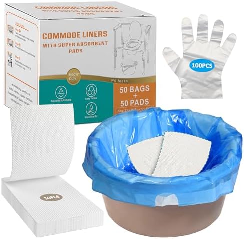 Amazon.com: Joylake Bedside Commode Liners with Absorbent Pads ...