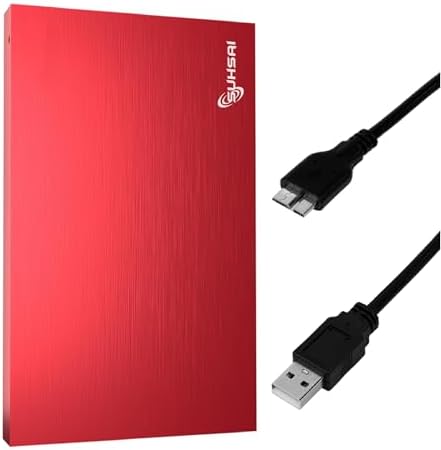 SUHSAI Portable External Hard Drive 500GB Pocket Size Backup HDD 2.5 Inch External Data Storage ...