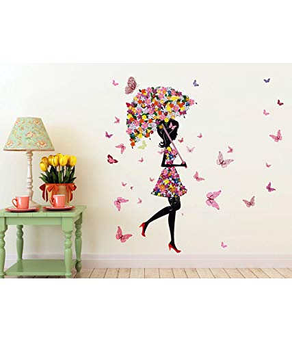 Wall Stickers Umbrella-Girl-and-Butterflies : Amazon.in: Bags, Wallets ...