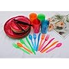 Amazon.com: Disposable Gold Glitter Neon Dinnerware Set Christmas ...