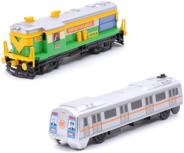 Buy Indian Diesel Locomotive Train Toy and City Metro Train Toy Combo ...