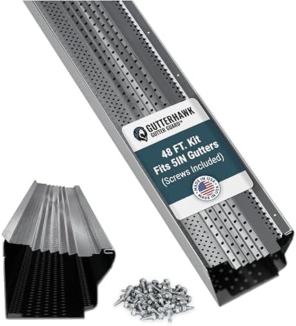 GUTTERHAWK Gutter Guard - 48 FT. (Nominal) Mill Finish All-Aluminum ...