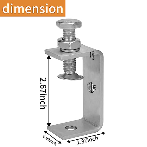Snapklik.com : WMAZtool Stainless Steel Small C Clamp Set, 2 1/2 Inch ...