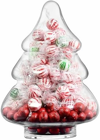 SOLAVIA Clear Glass Jar with Round Lid Hand Crafted Decorative BonBon ...