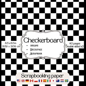 black and white checkered scrapbook paper: Checkerboard Scrapbook Paper ...