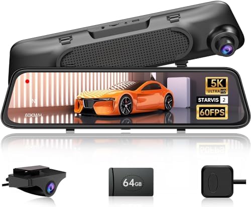 Amazon.com: 12" 4K UHD Mirror Dash Cam Front and Rear with Zoom Backup ...