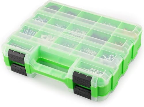Small Parts Organizer, 34-Compartments Double Side parts organizer with ...
