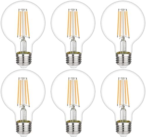 6 Pack LED G25 Globe Light Bulbs Bulbs 6W - White Dimmable 60W ...
