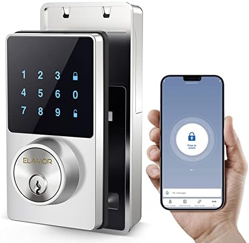 Keyless Entry Door Lock, Bluetooth Smart Lock with Touchscreen Keypads ...