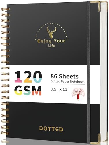 Amazon.com : Smarpau Dotted Spiral Notebook 8.5" X 11" College Dotted ...