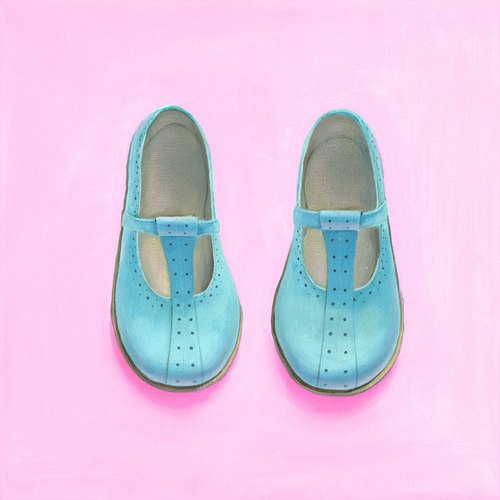 Oopsy Daisy Canvas Wall Art Little Blue Shoes by Jim Monahan, 14 by 14 ...