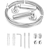 Amazon.com: QWORK 16FT Stainless Steel Wall Mount Curtain Wire Rod Set ...