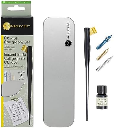 Manuscript Modern Calligraphy Set Dip Pen 3 Nibs & Black Ink : Amazon ...