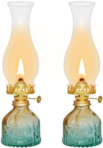 Amazon.com: GXFCCYXT 3 Pieces Oil Lamps for Indoor Use Gradient Green ...