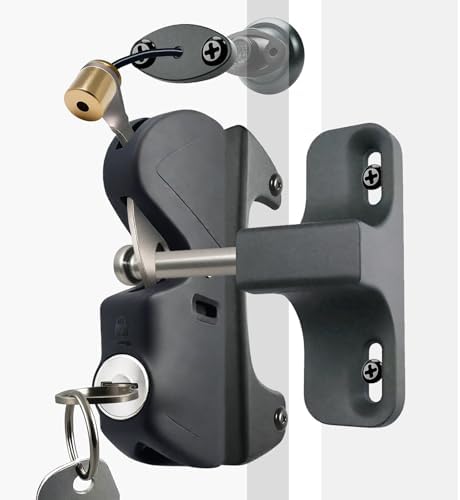 Amazon.com: Key Lockable 2 Way Gate Latch with Spring Loaded Pull Cable ...