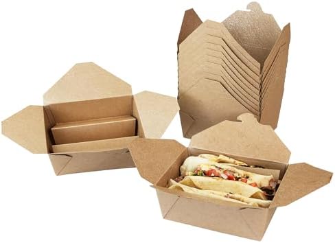 Amazon.com: Taco Boxes with Stand Up Dividers Tri Compartmental Taco ...