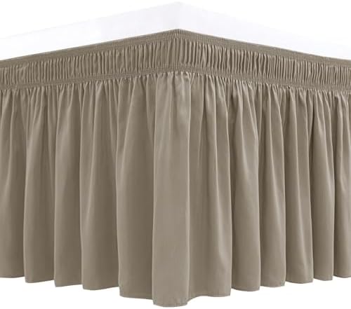 Amazon.com: PureFit Wrap Around Ruffled Bed Skirt with Adjustable ...