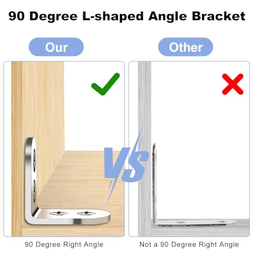 Flintronic Angle Brackets, 32 Packs L Brackets for Wood with 84 Screws ...