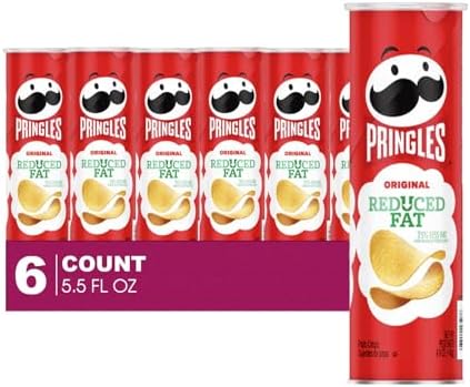 Amazon.com: Pringles 6- Count of Reduced Fat Potato Crisps Chips, On ...