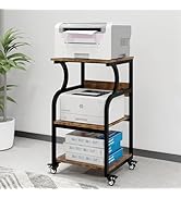 PUNCIA 3-Tier Movable Printer Stand with Storage Large Printer Table on ...