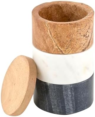 Amazon.com: Cruiser’s Caché | Marble Salt Cellar 3 Piece Stacking Set ...