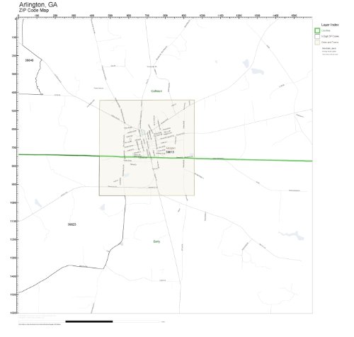 ZIP Code Wall Map of Arlington, GA ZIP Code Map Not Laminated: Amazon ...