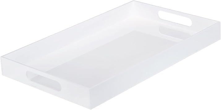 Amazon.com: PATIKIL Modern Elegant 20" x 12" Large White Acrylic Tray ...