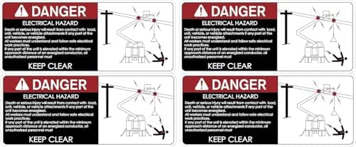 Amazon.com: (4) Bucket Boom Truck Danger Warning Electrical Hazard Keep ...