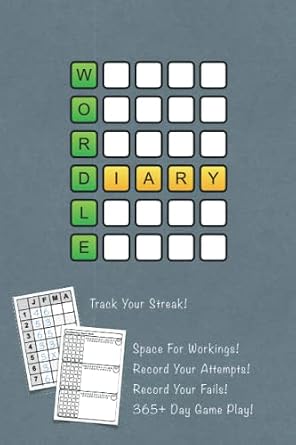 New Wordle Diary - Game Book Journal - 365+ Days - Blue: 124 Pages - 6 ...