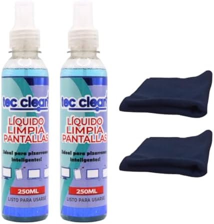 Tec clean Liquido Limpia Pantallas 250 ml 2 Piezas : Amazon.com.mx ...