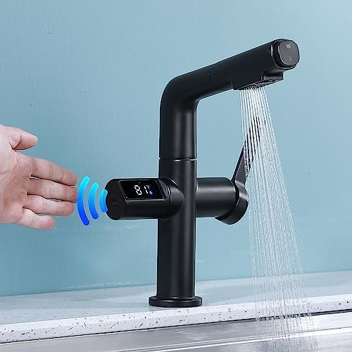 Gangang Brushed Waterfall LED Touchless Bathroom Automatic Faucet ...