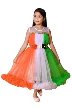 Buy Kids Girls Tricolour Dress Multicolour at Amazon.in