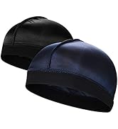 Amazon.com: 2PCS Silky Stocking Wave Cap for Men, Good Compression Over ...