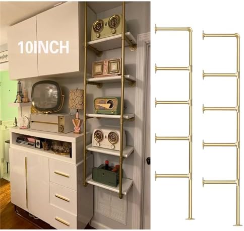 Amazon.com: Gold Industrial Wall Mount Iron Pipe Shelf Bracket,Retro ...