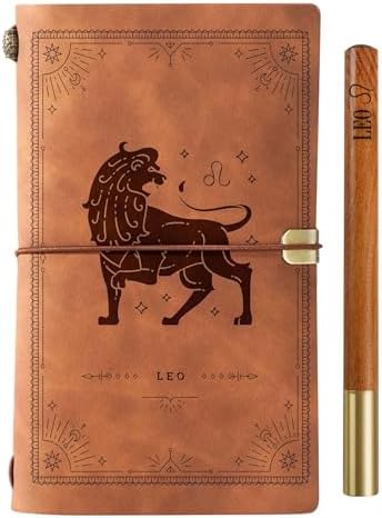 Amazon.com : InnoBeta Leo Gifts, Leather Journal Notebook with Pen ...