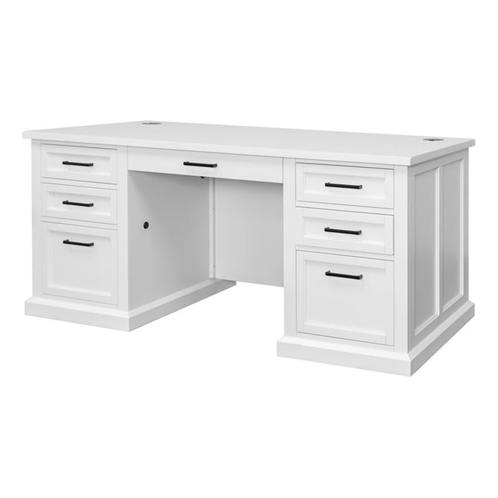 Amazon.com: Modern Wood Double Pedestal Executive Desk, Writing Table ...