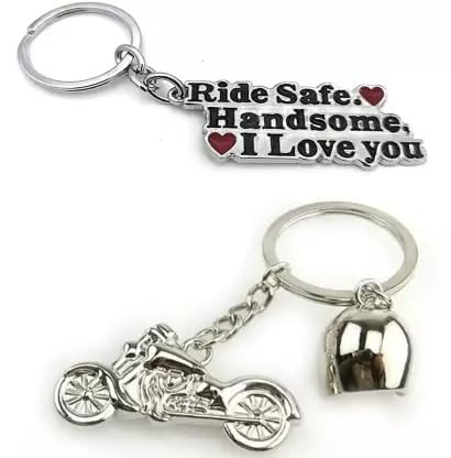 VIROM Ride safe & Bullet Bike with Helmet Keychain Metal Keyring for ...