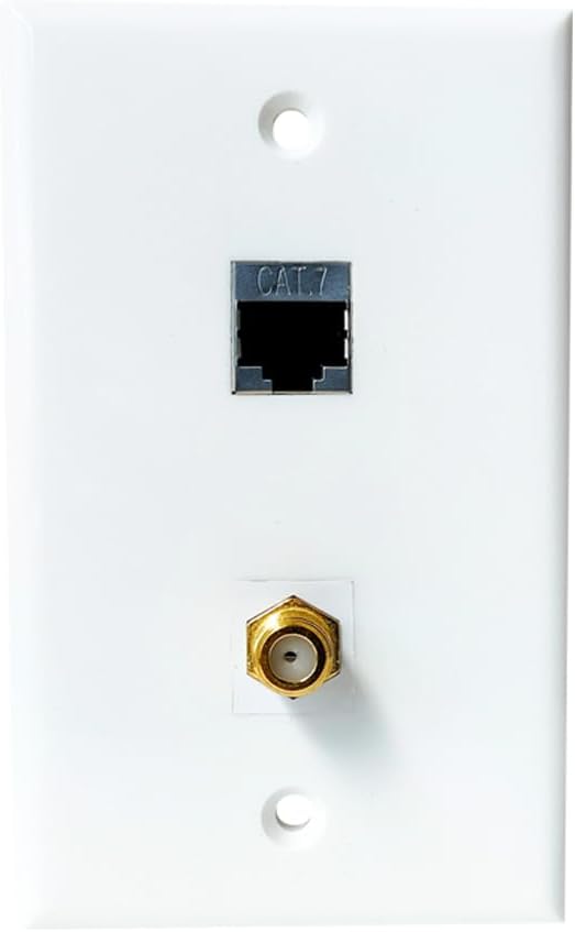 Amazon.com: Ethernet Coax Wall Plate - Cat6 F Type Wall Plate, 1 Port ...